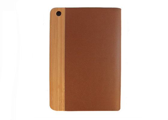 Folding Ultra Thin Book Style Bamboon And Real iPad Leather Cases For iPad Air