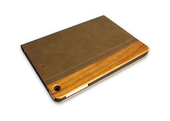 Eco-friendly Ipad Mini Leather Folio Case With Cherry Wood And Unique Pattern