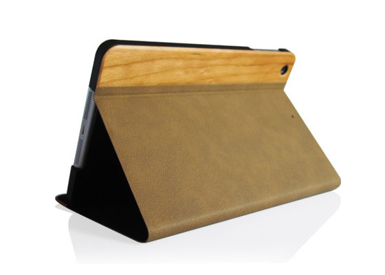 Eco-friendly Ipad Mini Leather Folio Case With Cherry Wood And Unique Pattern