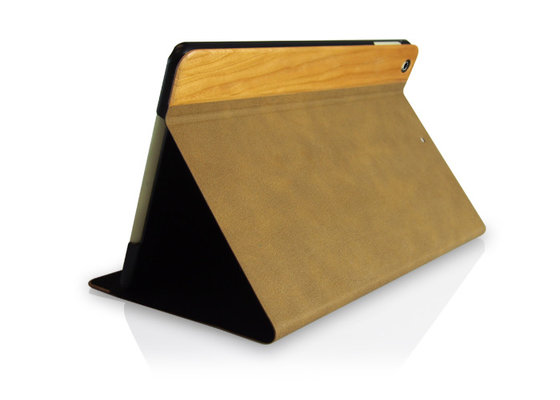 Tablet Leather Cover Ipad Air Wooden Case With Stand , Custom Universal Tablet Cases