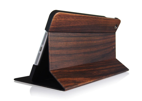 Tablet Protection Ipad Mini Wooden Case , Smart Ipad Folio Cover For Ipad Mini 1 / 2
