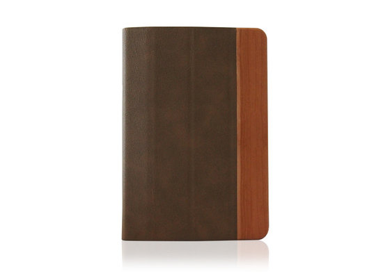 Customized Luxury Ipad Mini Wooden Case , Colorful Leather Tablet  Leather Cover