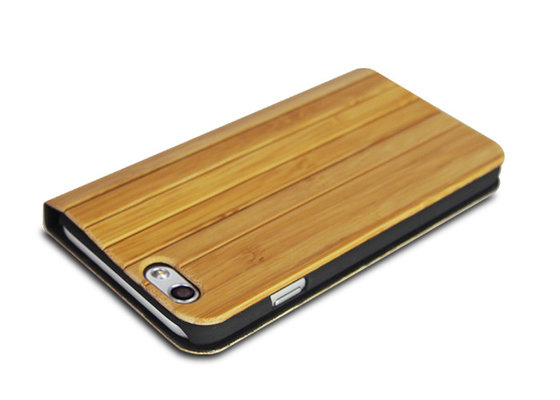Handmade Slim Bamboo Iphone 6 Phone Cases Folio Cellular Phone Cases With Stand
