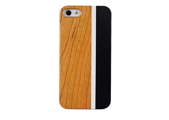 Mobile Phone Protection Combo iPhone 5 Wooden Back Covers With Aluminium PC Case