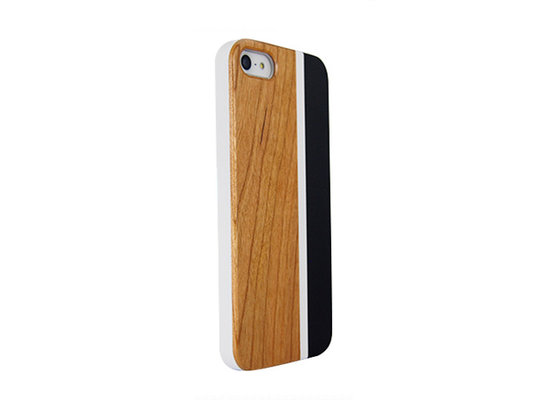 Mobile Phone Protection Combo iPhone 5 Wooden Back Covers With Aluminium PC Case