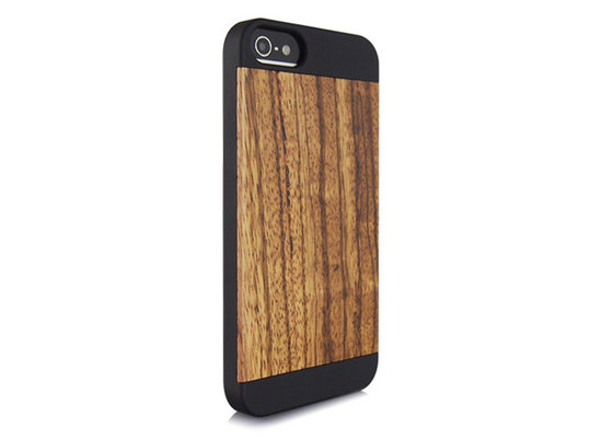 Custom Zebra Wood Mobile Phone Back Cases / Cell Phone Protective Shell with PC Base