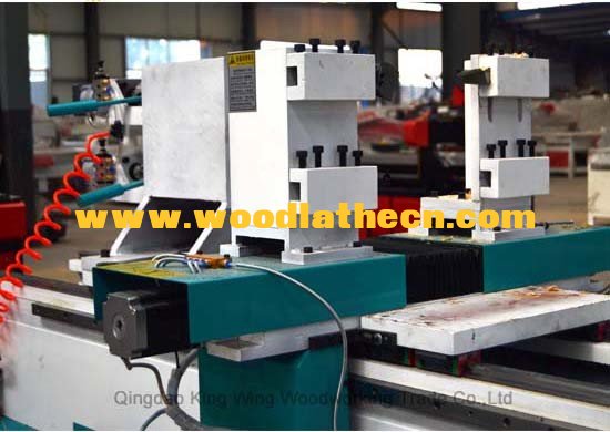 high speed cnc wood lathe machines with double turning spindles