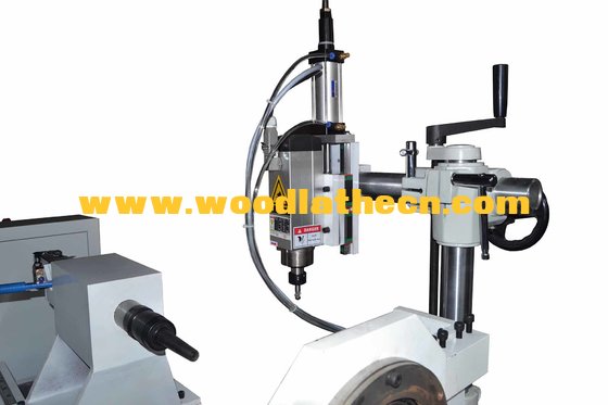 CNC wood lathe machine with engraving spindle