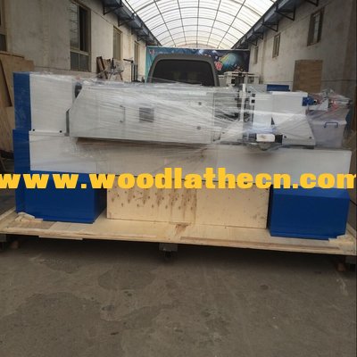 CNC controlled wood turning lathe designed for turning spindles, posts, columns and even baseball bats
