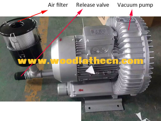 Air vacuum pump with air filter silencer and release valve CNC router 5.5kw vacuum pump blower