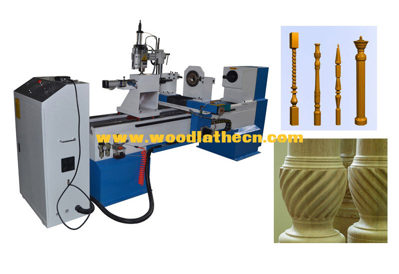 KC1530-S Stair case CNC wood turning lathe for sale with router head