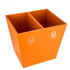China Free sample Customized hotel faux leather orange trash can supplier