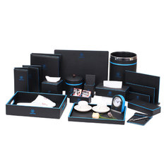 China Custom 5 star Hotel Room Suppliers Leather Accessories Set supplier