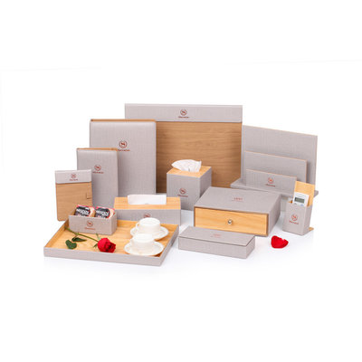 wooden 320*240*45mm pu leather information folder for 5-star hotel guest supplies supplier