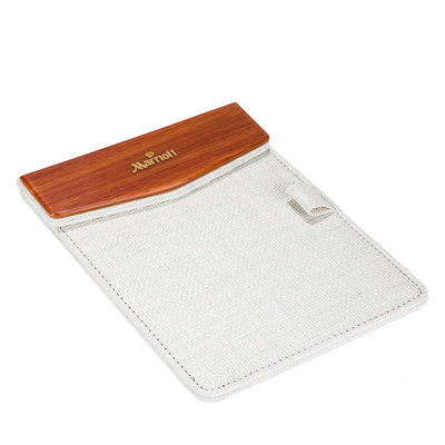 Luxury Hotel white PU leather with wooden finished plexglas square tissue box cover holder supplier