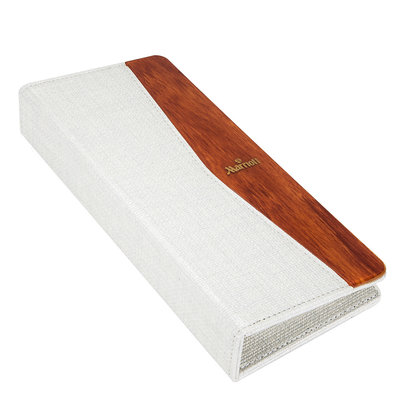 Luxury Hotel white PU leather with wooden finished plexglas square tissue box cover holder supplier