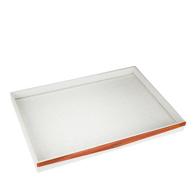 Luxury Hotel white PU leather with wooden finished plexglas square tissue box cover holder supplier