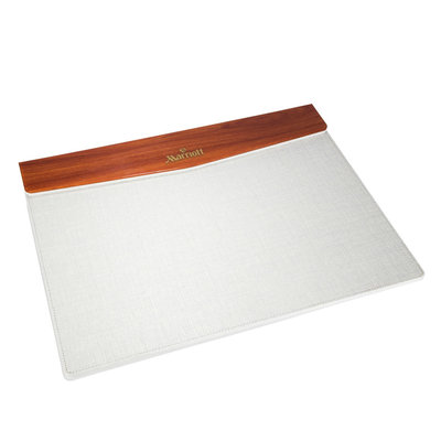 Luxury Hotel white PU leather with wooden finished plexglas square tissue box cover holder supplier