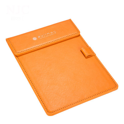 Free sample Customized hotel faux leather orange trash can supplier