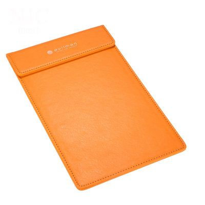 Free sample Customized hotel faux leather orange trash can supplier