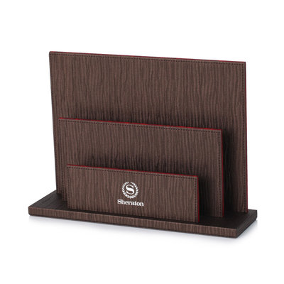 Free sample 5-star hotel faux leather tv remote holder supplier