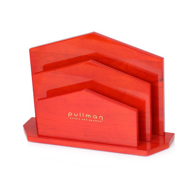 Free sample hotel red acacia wooden serving tray for room supplier