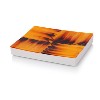 Holiday villa 360*240*23mm colorful resin round serving tray supplier