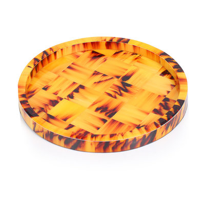 Holiday villa 360*240*23mm colorful resin round serving tray supplier