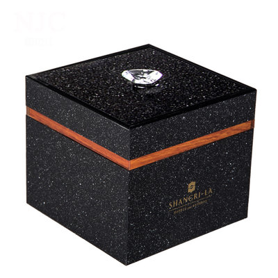 Custom endurable black with orange color acrylic square tissue box hotel supply supplier