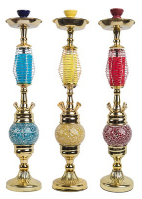 Woyu Iron Hookah Deluxe Shisha Tobacco Nargs with Water Pipes and Glass Vase for Bars