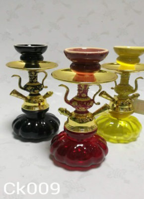 Mini Glass Smoking Waterpipe Iron Hookah with 1 Pipe Best Gift for Friends and Family