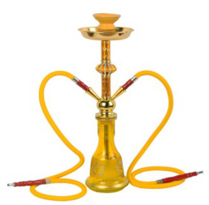 Yellow Color Simple Design Popular Iron and Glass Hookah Nargile Turkish Smoke