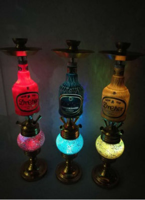 Woyu Aluminum Hookah Fashion Glass Smoking Bottle Shisha with LED Light for Bars and Clubs