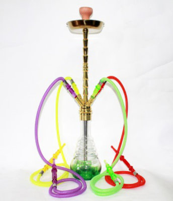 Zinc Alloy Hookah Golden Carbon Plate and Water Smoke Pole Shesha Nargile Alpha Hookah