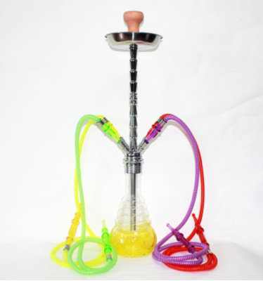 Zinc Alloy Hookah Silver Carbon Plate and Water Smoke Pole with Red Mud Tobacco Bowls