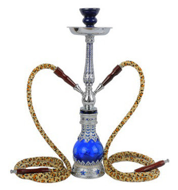 Woyu Crown Water Smoke Vase Zinc Alloy Hookah with 2 Leopard Print Shisha Pipes