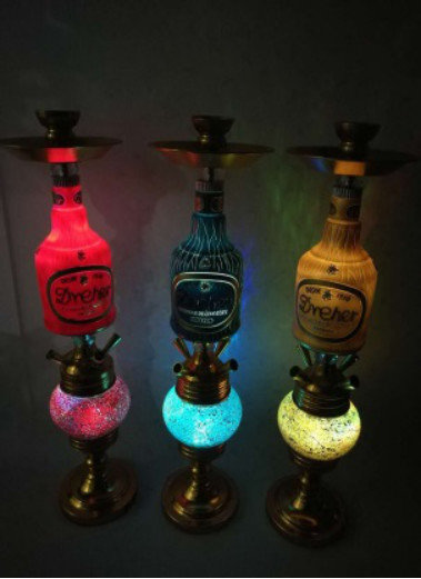 Woyu Aluminum Hookah Fashion Glass Smoking Bottle Shisha with LED Light for Bars and Clubs
