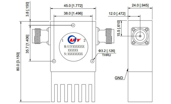 Hot product RF SMA Isolator coaxial isolator with low frequency and high power fro UIY