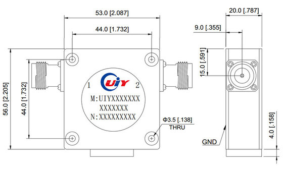High power RF SMA Isolator UHF coaxial isolator with 5000W peak