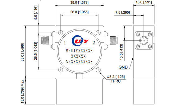 UHF coaxial isolator SMA Isolator with High power and small size