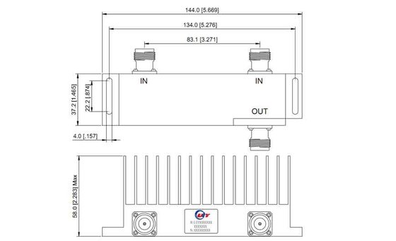 RF 2 way Combiner / Hybrid Coupler  with N Female connector type can be customized