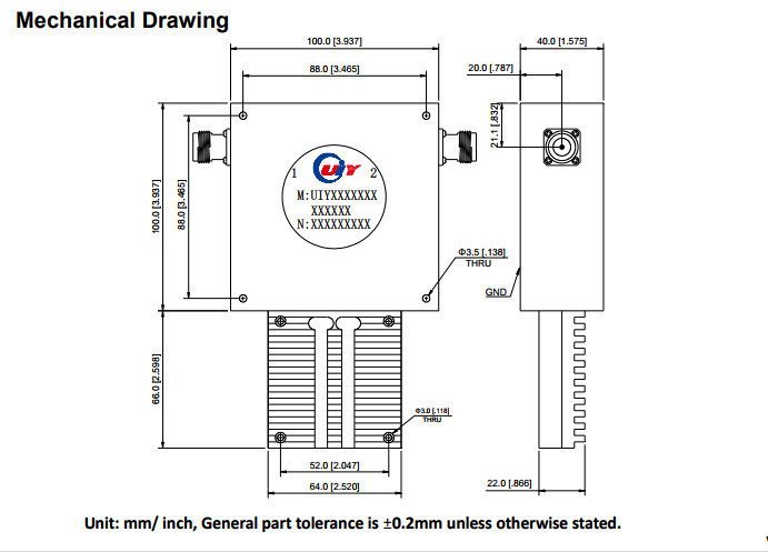 High power  SMA coaxial Isolator with low price  frequency from 70 to 130MHz