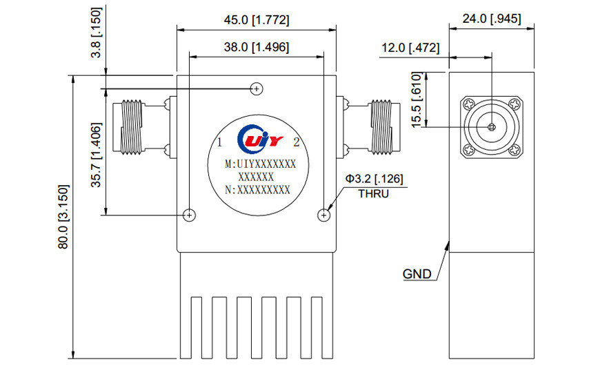 Hot product RF SMA Isolator coaxial isolator with low frequency and high power fro UIY