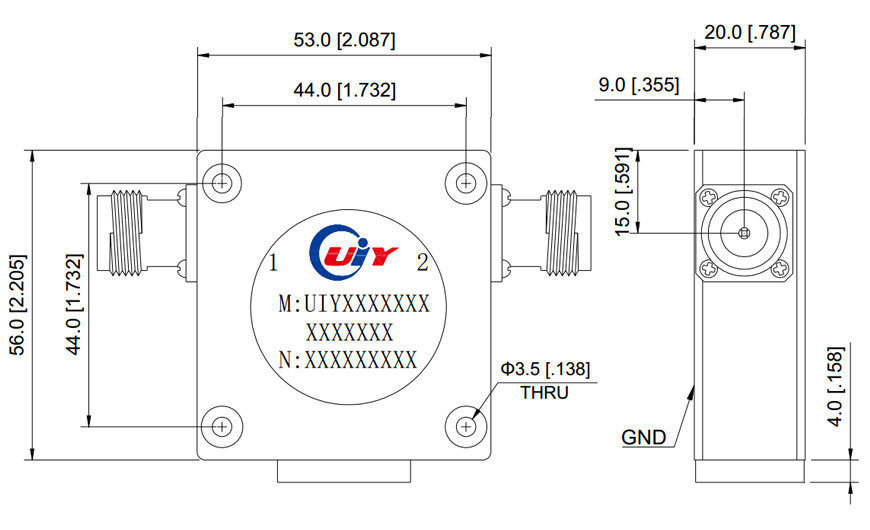 High power RF SMA Isolator UHF coaxial isolator with 5000W peak