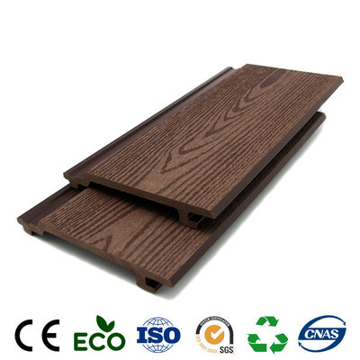 china supplier high quality hollow design capped decking 3d embossing composite decking wall boards