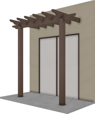 Outdoor WPC railing fence corridor frame promenade square timber tube