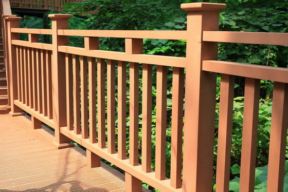 Chinese factory outer handrail round railing composite A color solid wood WPC railing