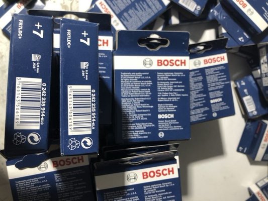 blue bosch spark plug FR7LDC+7 0242235914  4PCS/SET  copper double electrodes