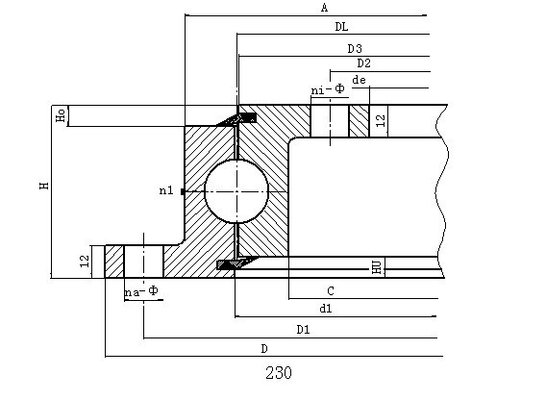 China 230.20.0544 light type no gear slewing bearing for packing machine supplier