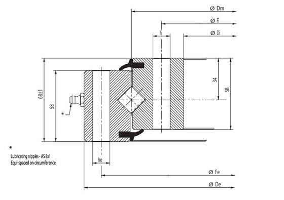 China RKS.160.16.1754 cross roller slewing bearings without gear for packing machine supplier